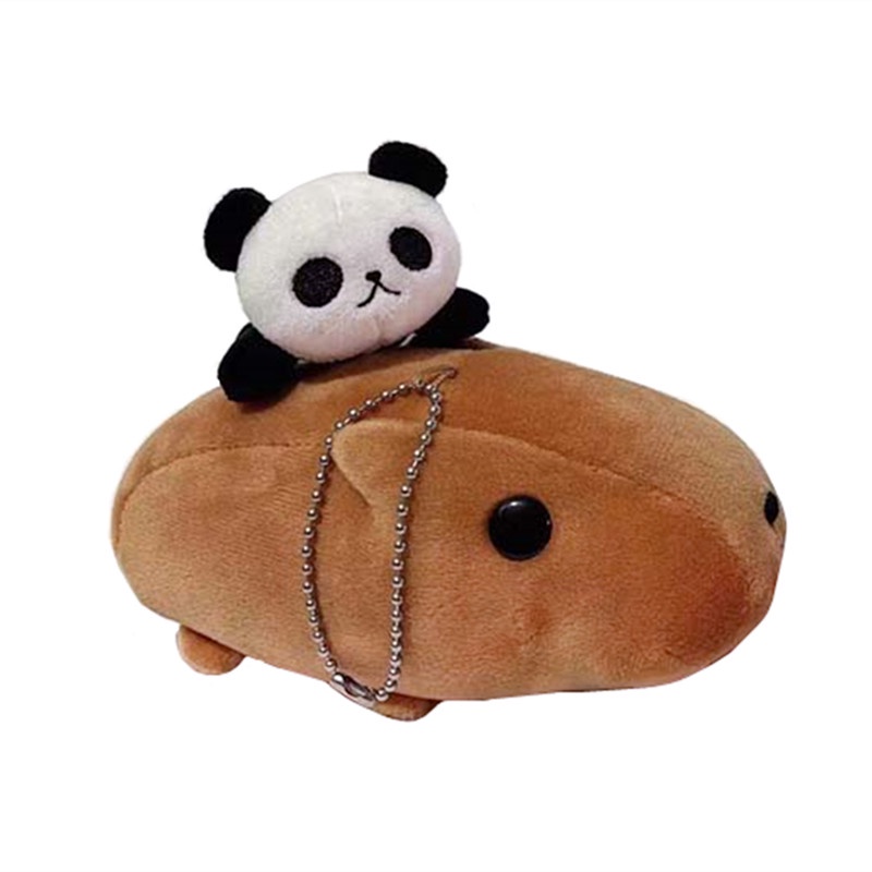 Capybara Kapibarasan With Panda Plush Keychain Drawstring Toy Kawaii ...