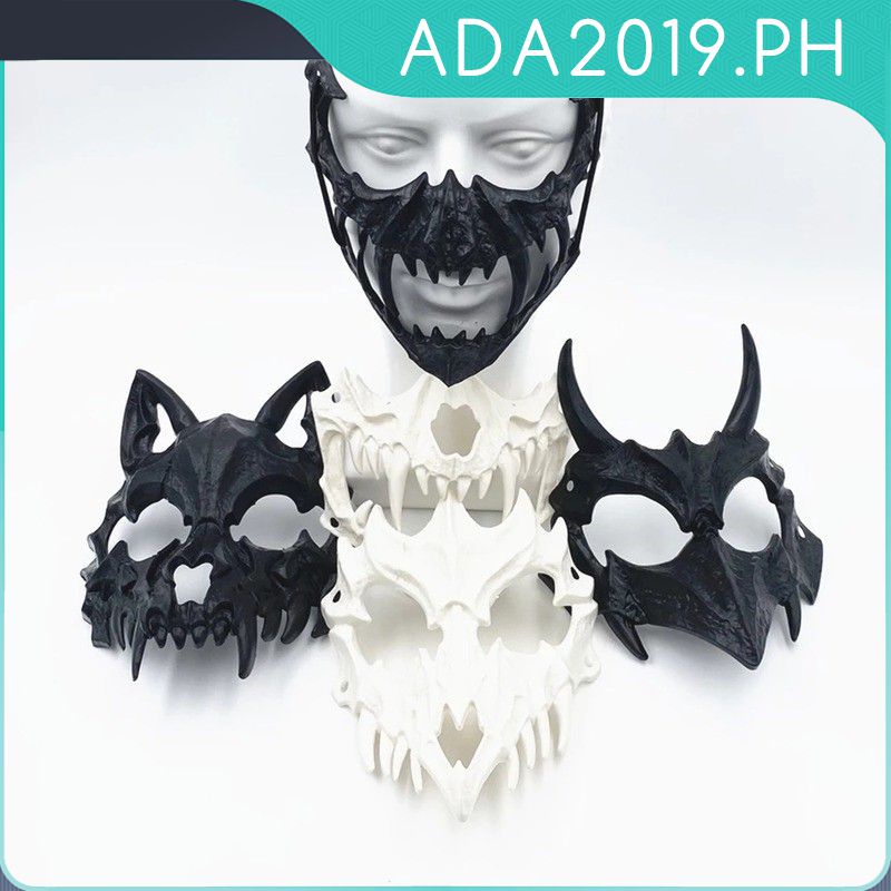1pc Halloween Horror 3d Bone Skull Mask Half Face Mask Creative Cosplay ...