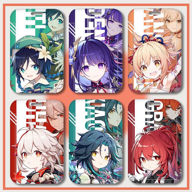 Genshin Game Character Name Card Case Student ID Card Protection Case ...