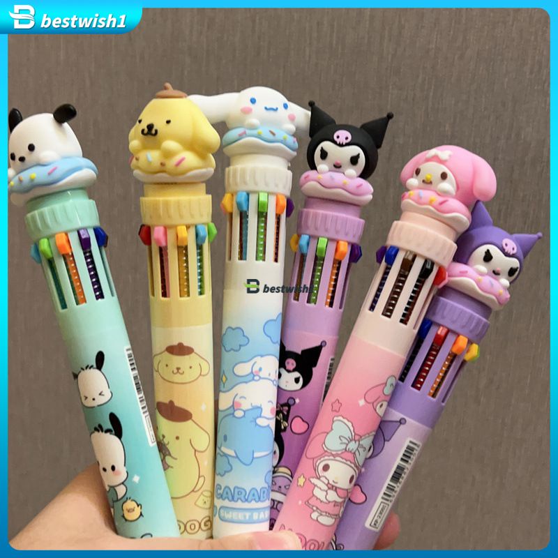 Sanrio Ten-Color Ballpoint Pen Student Strawberry Bear Multi-Color Cute ...