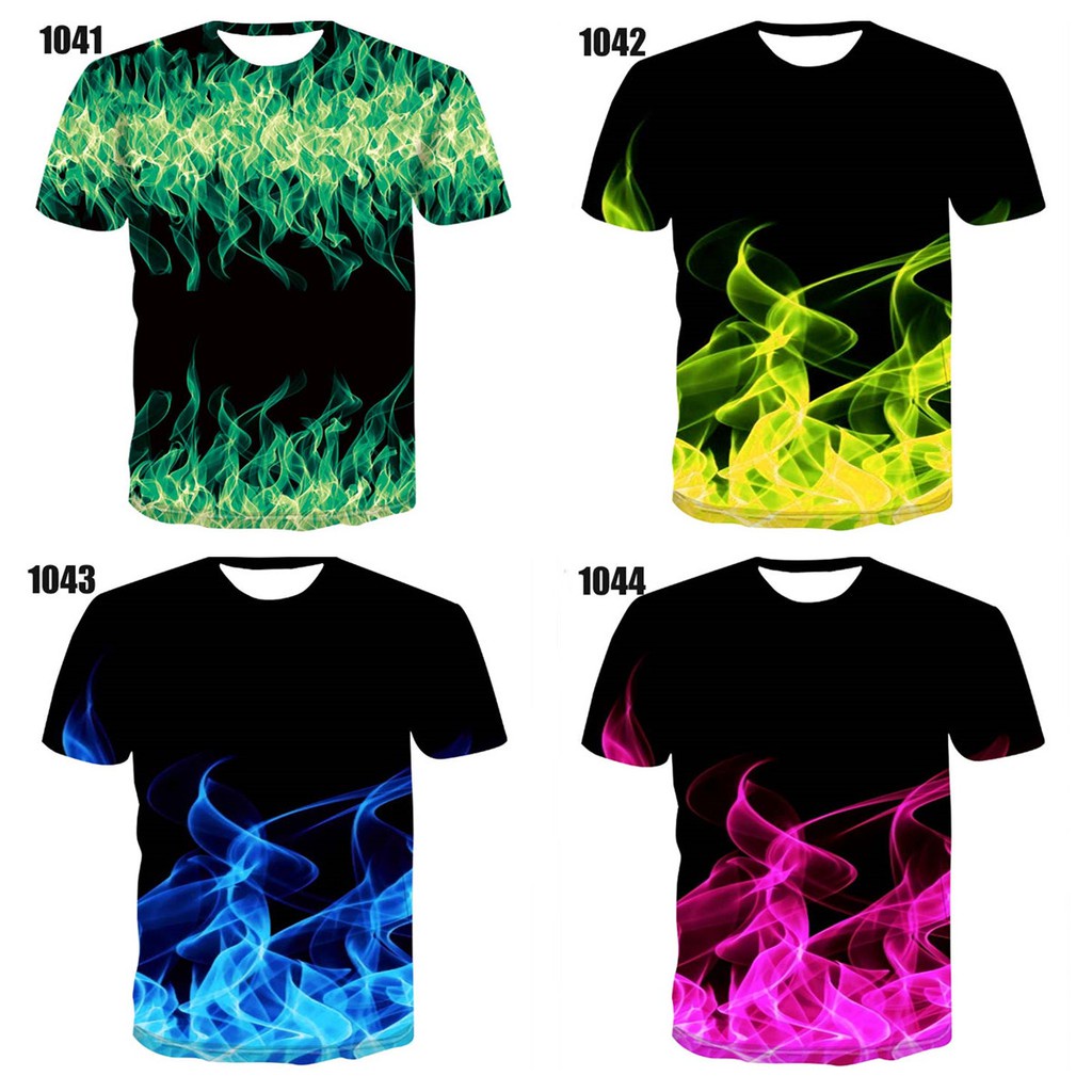 Flame Print Tshirt New 3D Printed Men's T-shirt Fire Men's Short ...