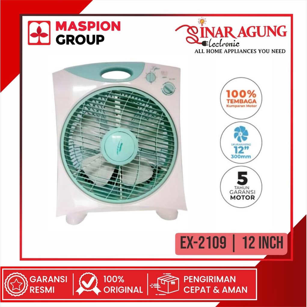 Maspion BOX Fan EX2109/EX-2109 (BOX Fan/12Inch) Official Warranty ...