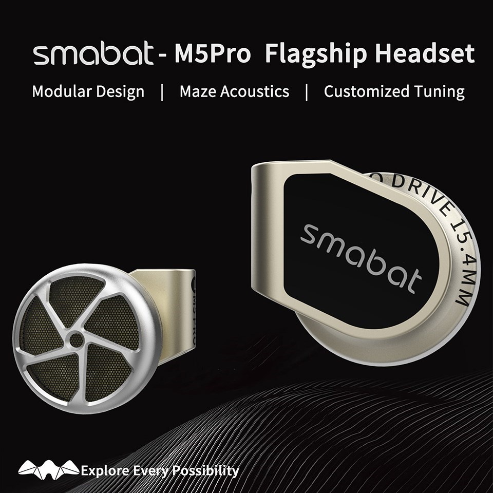 Smabat M5 Pro Flagship HIFI Modular Earbud 15.4mm LCP Driver IEM Maze ...