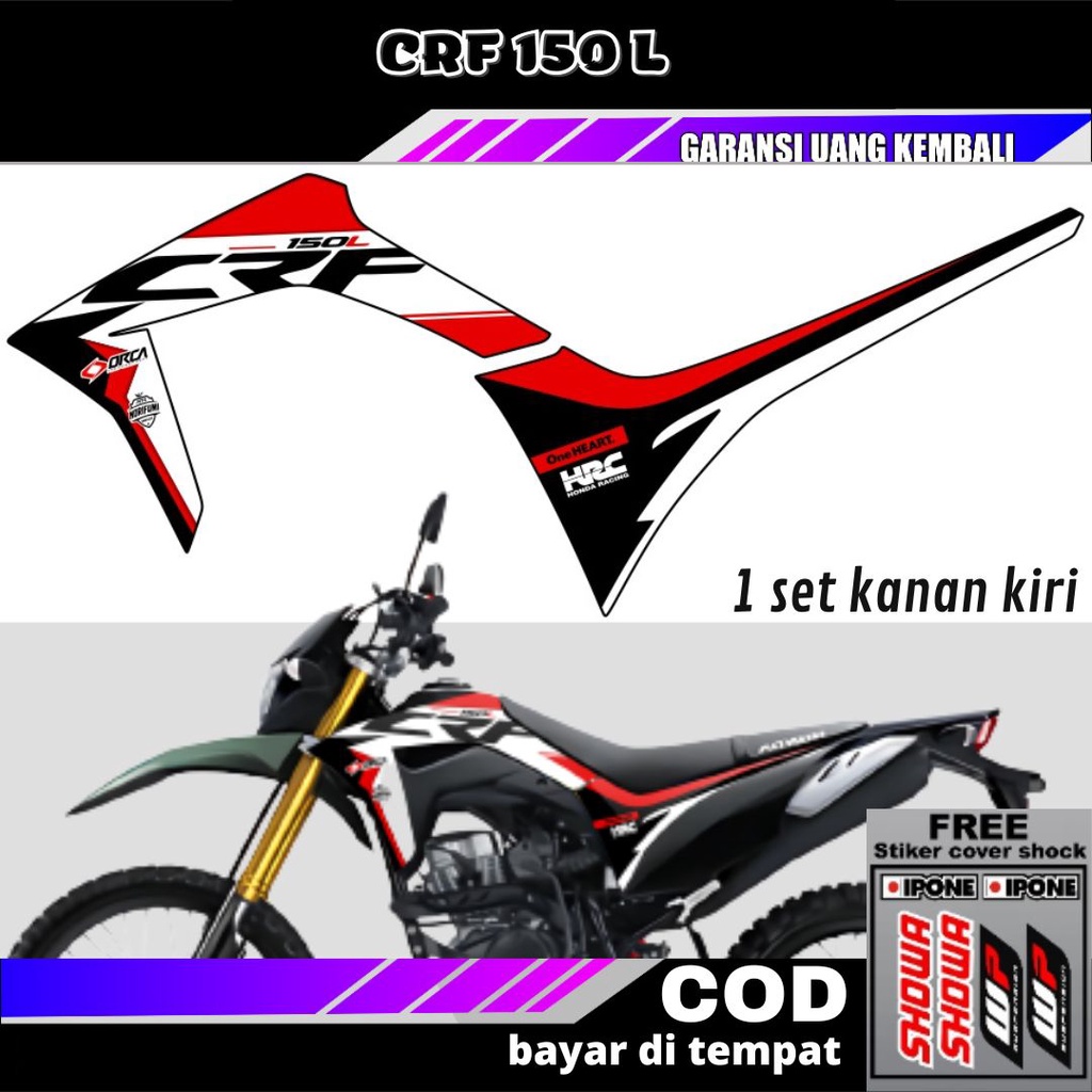 Striping Sticker lis decal Honda CRF 150 L Semi FullBody One Set Right ...