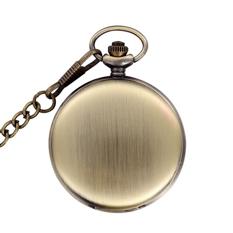 Gloss Thick Chain Gold Pocket Watch Flip Hanging Watch Retro Quartz ...