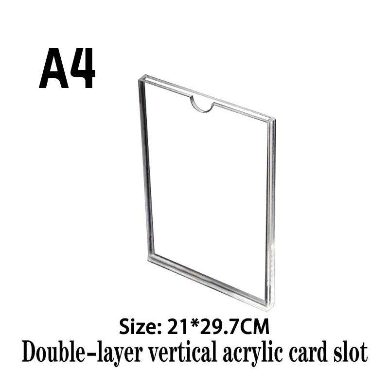 A4 Acrylic Clear Wall Frame Wall Mount Sign Holder For Poster Photo ...