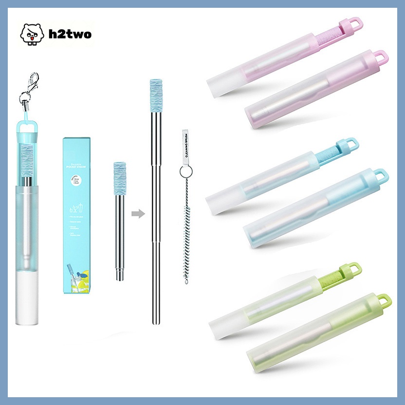 Metal Straws Reusable Collapsible Stainless Steel Straw Portable ...