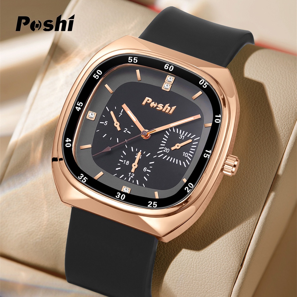 POSHI New Women Watch Fashion Elegant Square Waterproof Ladies Quartz ...