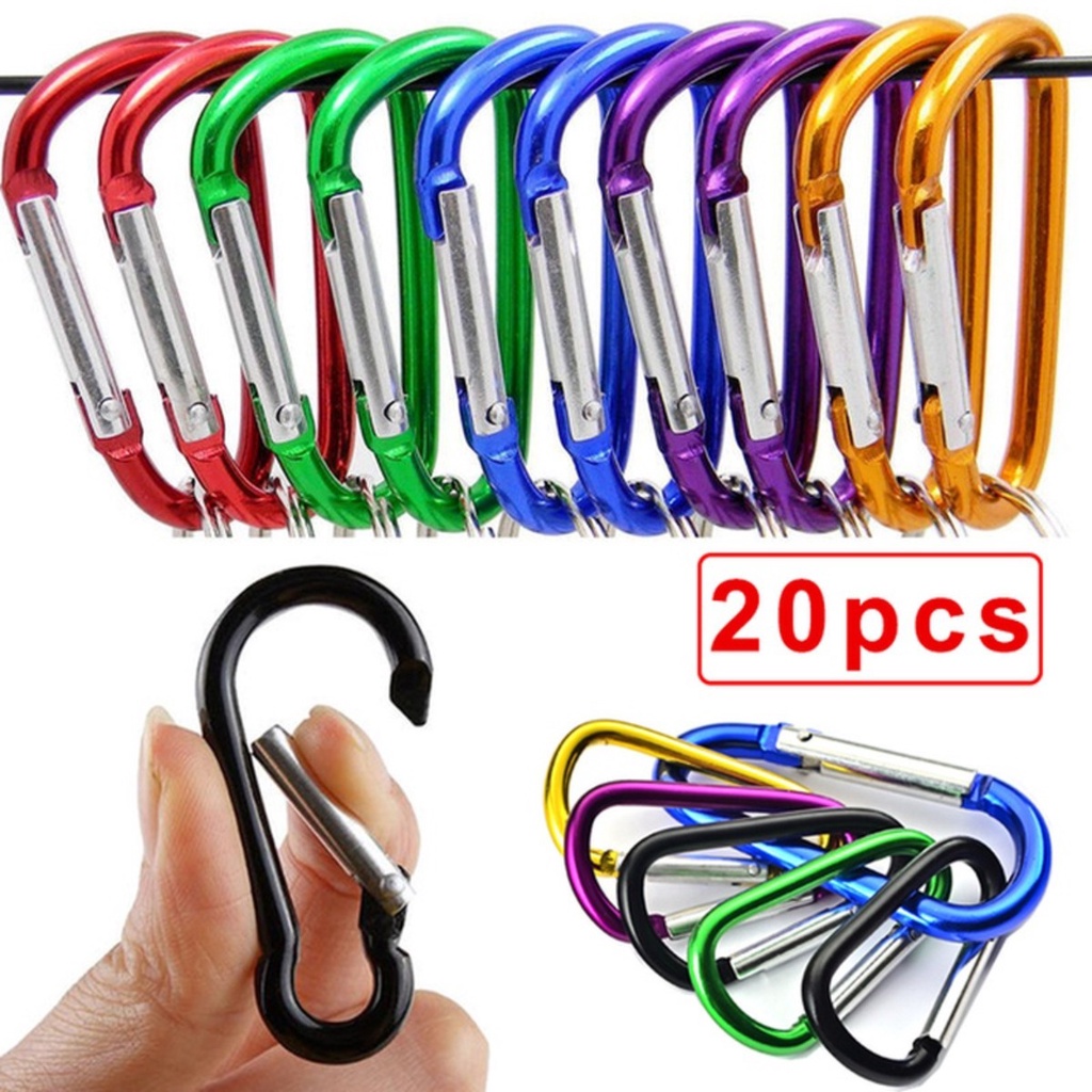 5-20Pcs/lot Carabiners and Hooks Aluminum Alloy Small Karabiner Camping ...