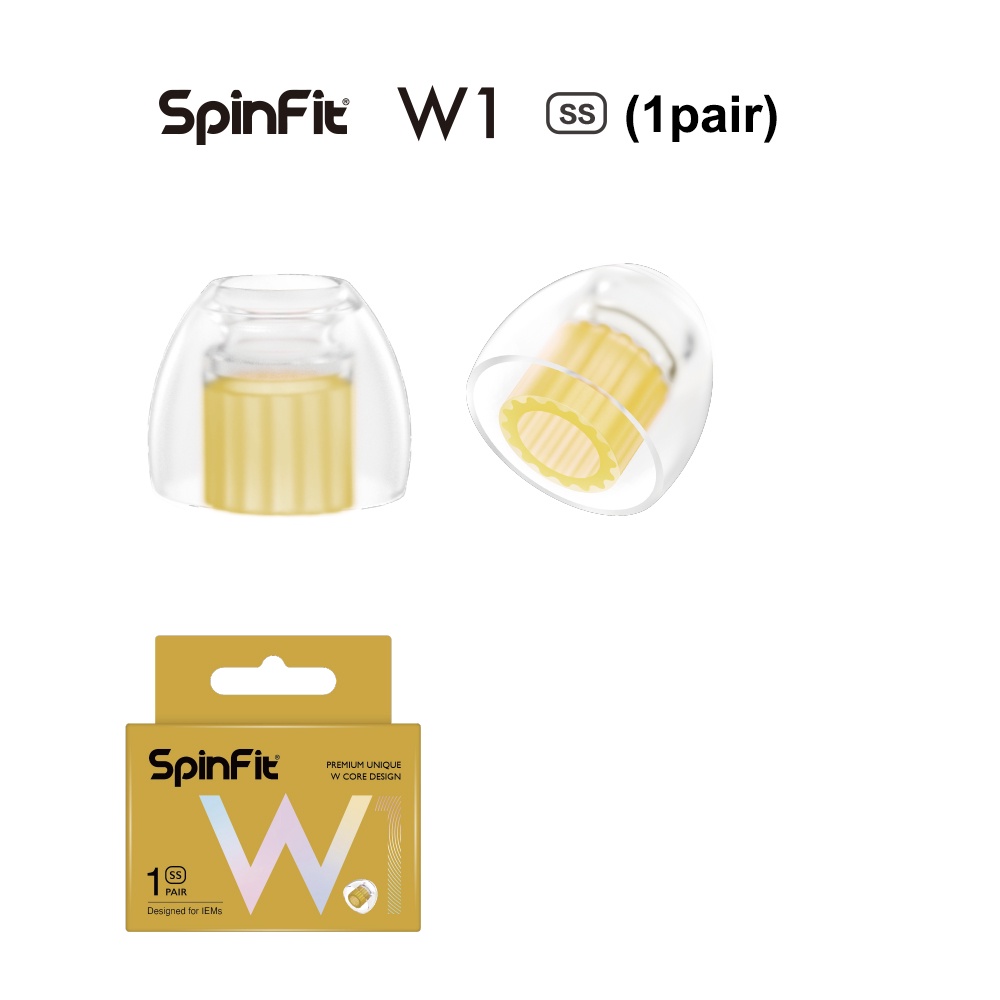 SpinFit W1 Silicone Ear Tips Eartips Patented Medical-Grade Double W ...