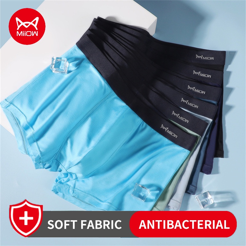 MiiOW Ice Silk Men's Panties Set Sexy Man Underwear Boxers ...