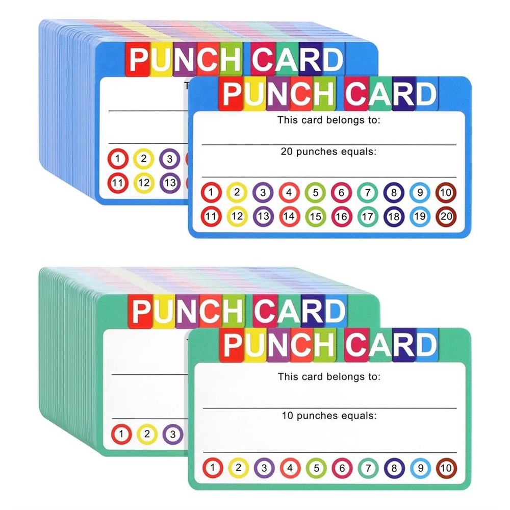 50Pcs Reward Point Punch Card Creative Interactive Growth Record Tools ...