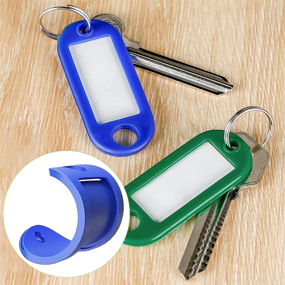 50PCS Plastic Keychain Key Tags label Numbered Name Baggage Tag ID ...
