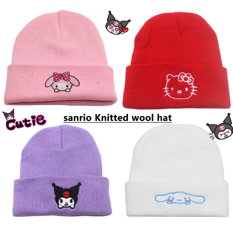 Cinnamoroll Knitted Hat Sanrio Women Beanie Adult Winter Warm Cartoon ...