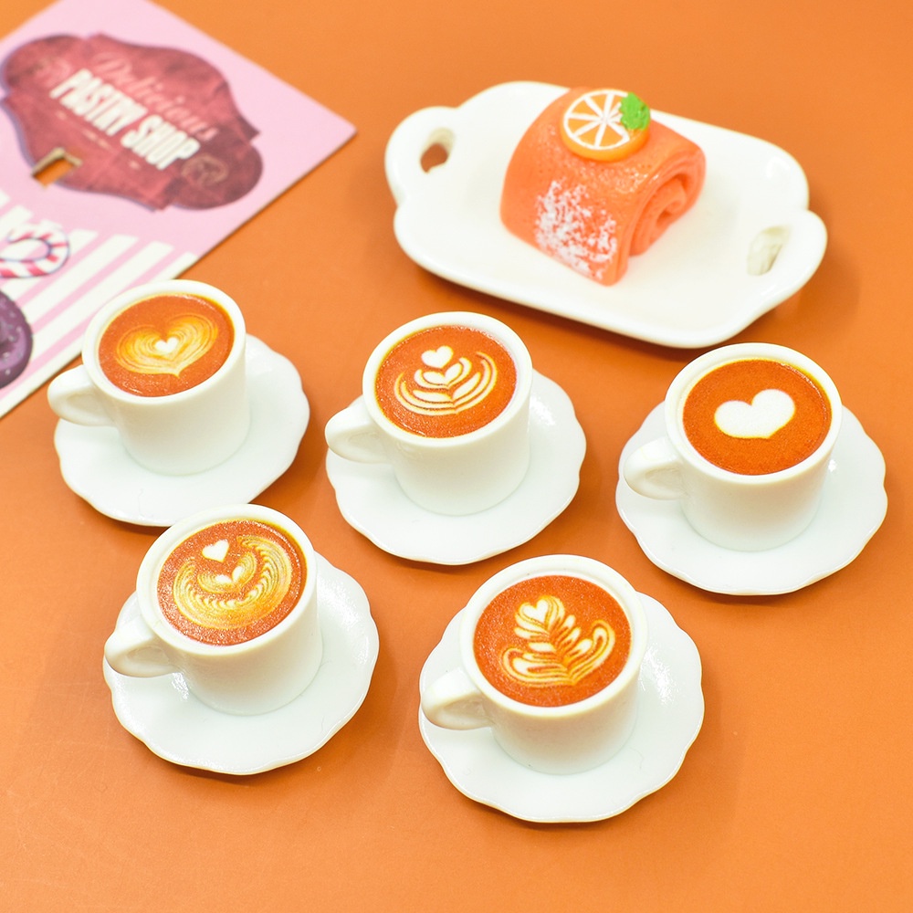 10pcs/set Creative Simulated 3d Coffee Cups Micro Landscape Doll House ...