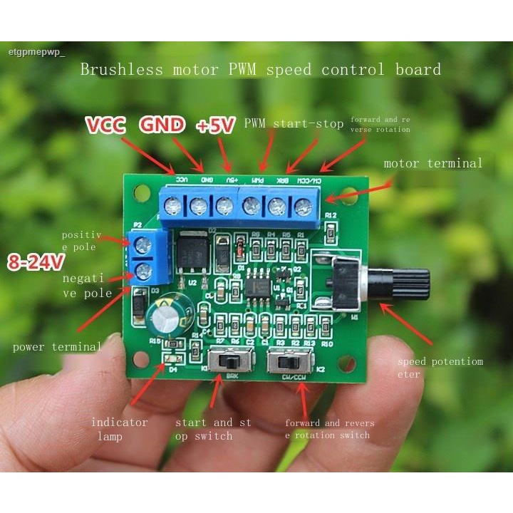 Brushless motor PWM signal speed control board with drive 8-24V ...