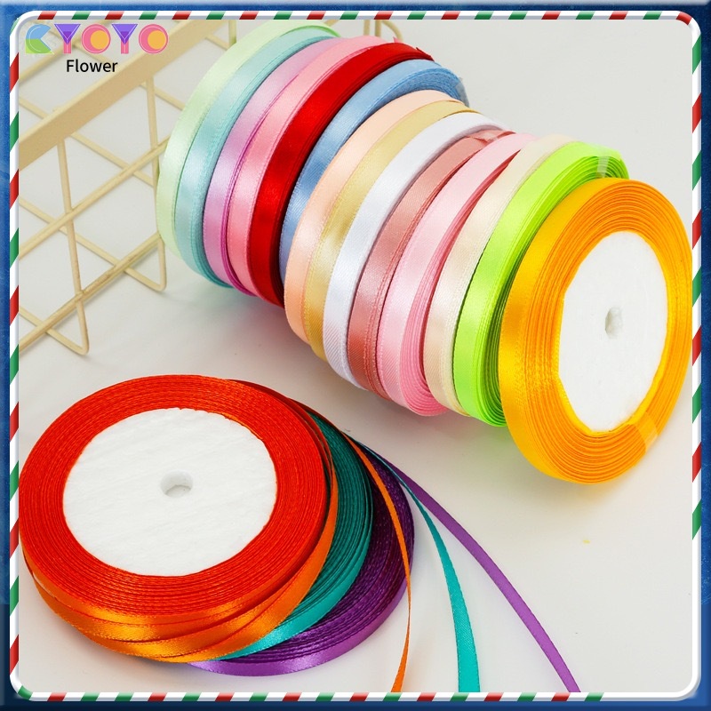 (25 Yards/roll) 6mm Ribbon Satin Ribbons Gift Packing Christmas Ribbons ...