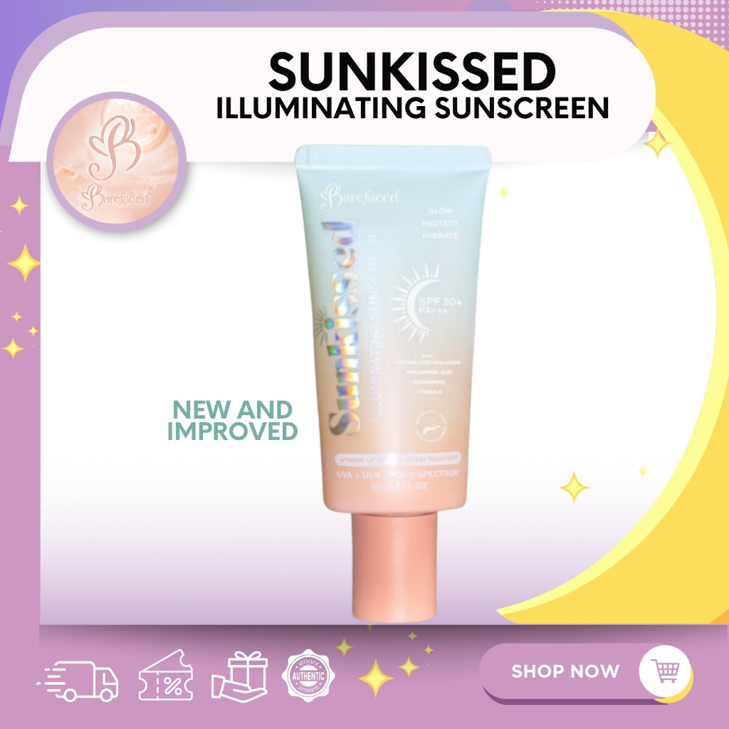 Barefaced SUNKISSED Illuminating Sunscreen SPF50+ PA+++ | 50g | Shopee ...