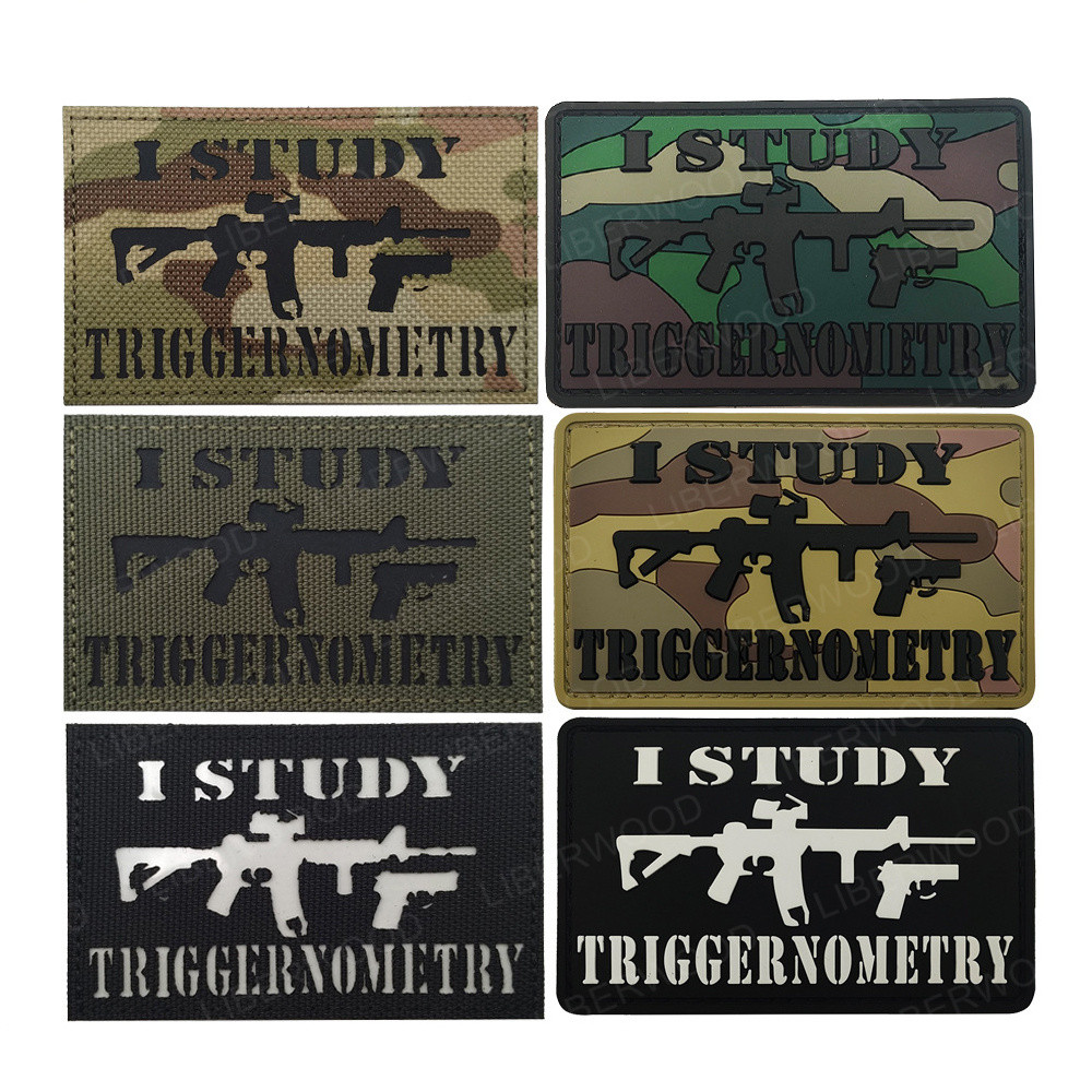 I Study Triggernometry Patches IR Infrared Reflective Patch Laser Cut Glowing Patch Tactical PVC ...