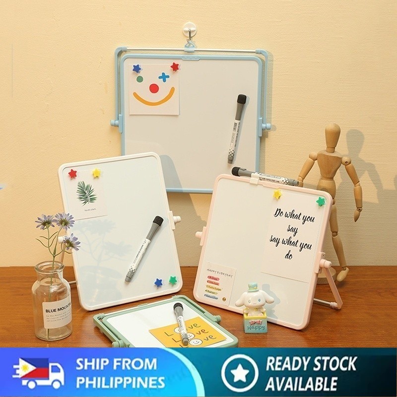 [COD] New desktop stand dry wipe whiteboard magnetic note board movable ...