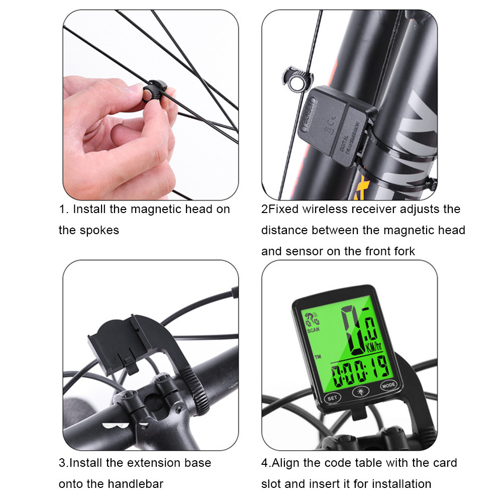 Bicycle Accessories For Adult Bikes Bike Computer Speedometer Wireless ...