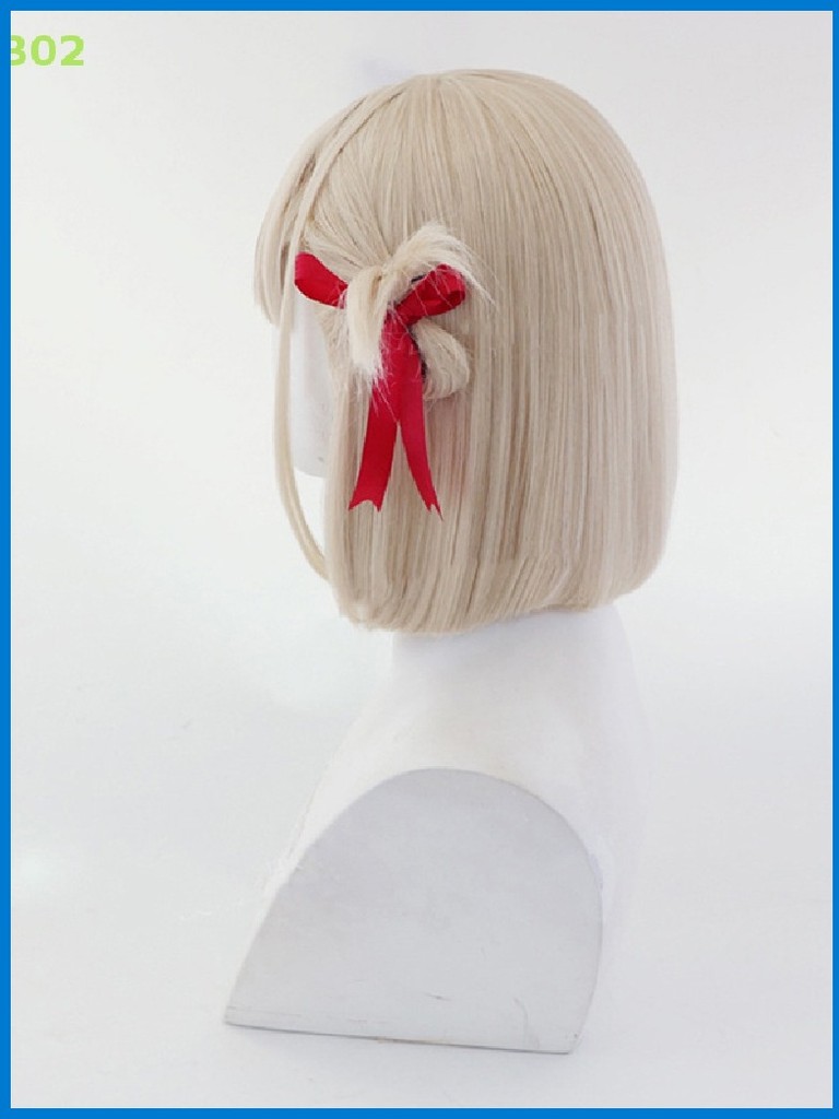 Piq302 Anime Lycoris Recoil Nishikigi Chisato Cosplay Wig with Ribbon ...