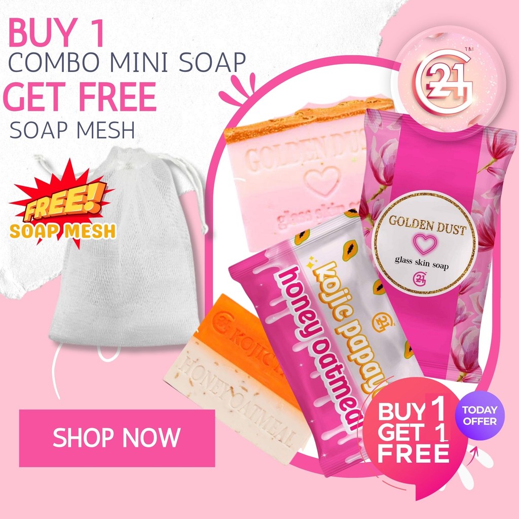 G21 BUY 1 COMBO MINI SOAP 60g (Golden Dust + Kojic DUO) GET 1 FREE SOAP ...