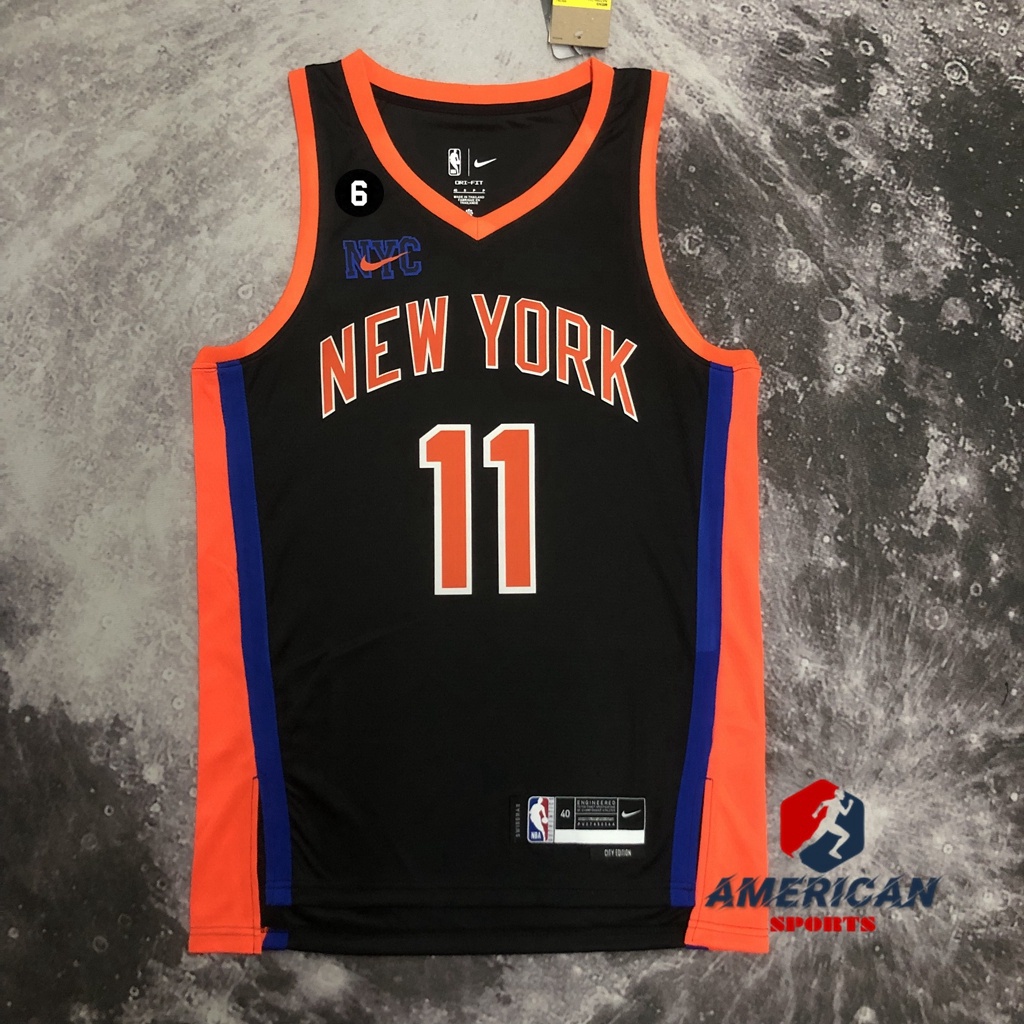 New York Knicks 11 Jalen Brunson Black 2023NBA basketball suit ...