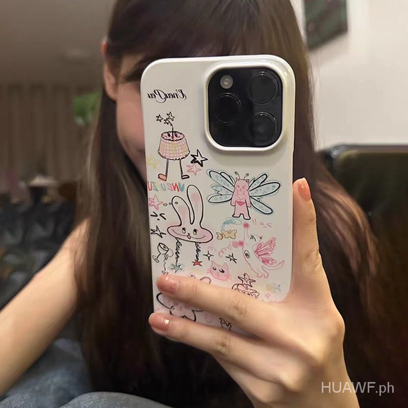ins style simple high-value color graffiti fun mobile phone shell film ...