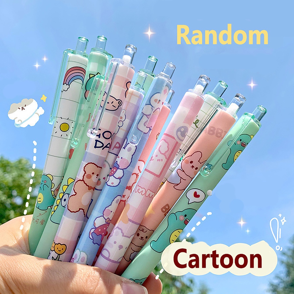 1pcs Rokibaby Cartoon Cute Press Ink Pen Random Press Gel Pen 0.5mm ...