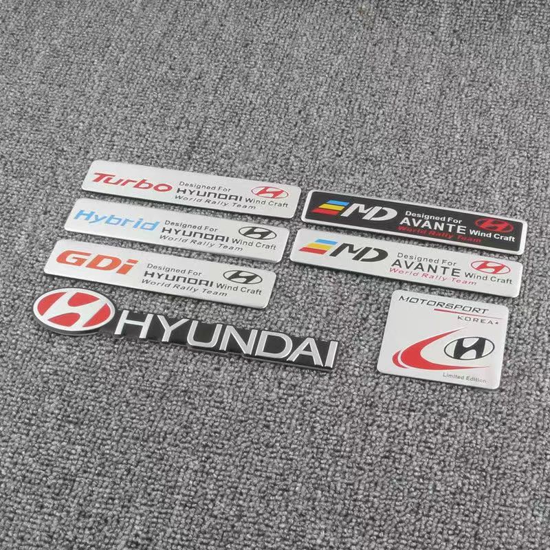 3D Metal Hyundai Modifying Labels Car Stickers Letters Digital Emblem ...