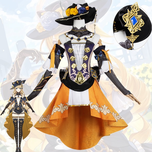 Genshin Impact Navia Cosplay set anime game characters same clothing ...