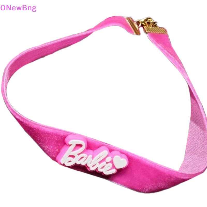 ONew Y2k Spicy Girl Pink Velvet Barbie Collar Neckchain Choker Girls ...