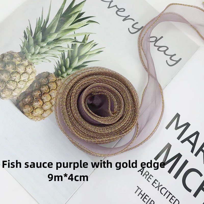 4cm/9m Plain Fishtail Ribbon Yarn With Wavy Edge Wrap Flower Gift ...