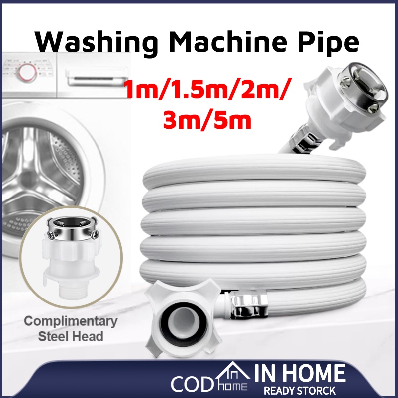 Automatic Washing Machine Inlet Pipe 1/1.5/2/3/5M Copper Cap PVC ...