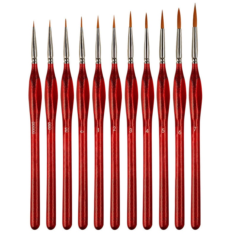 Professional Detail Paint Brush Fine Pointed Tip Miniature Brushes for ...