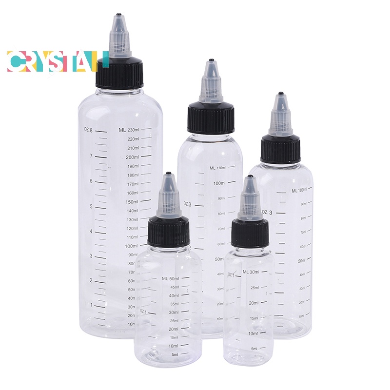 Crystal- 30ml-250ml Plastic PET Liquid Capacity Dropper Bottles Pigment ...