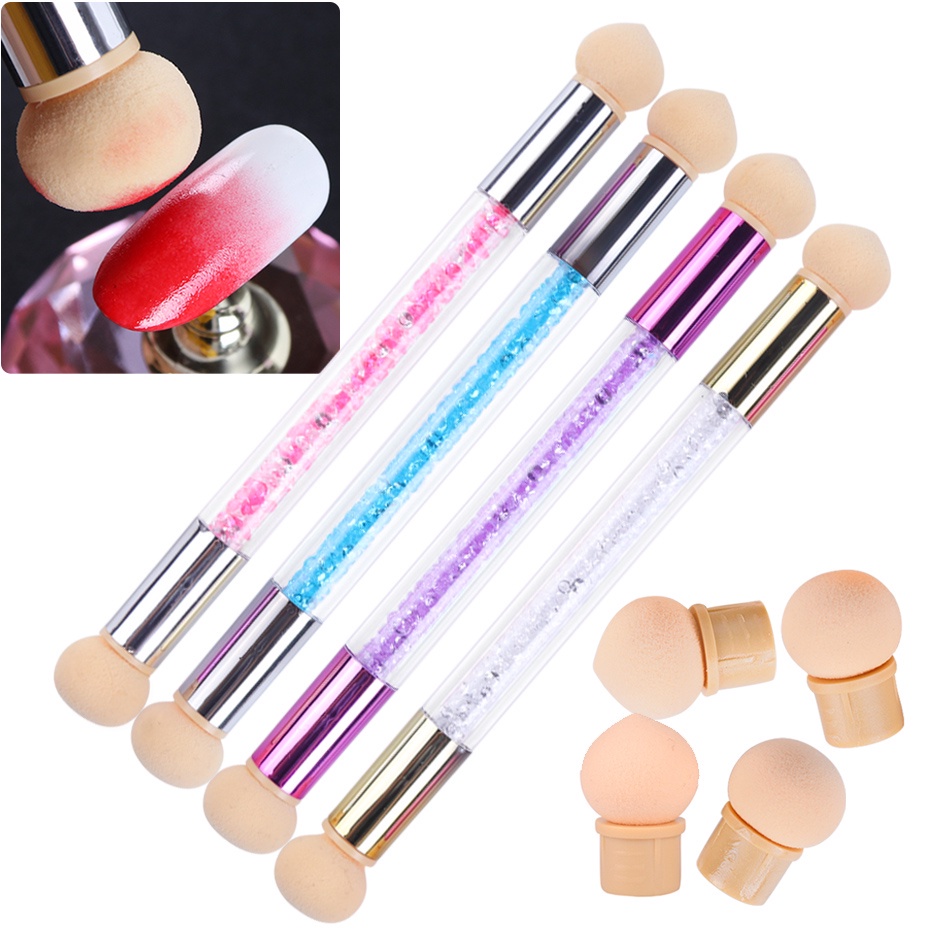 NAIL Sponge Nail Art Brush Ombre Gradient Drawing Shading Pen Acrylic ...