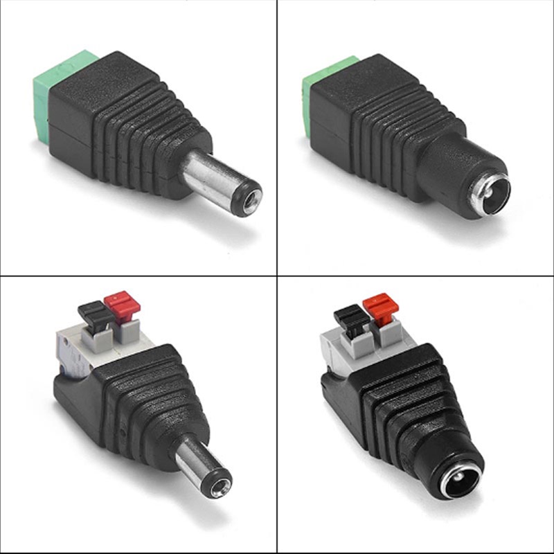 Male Female DC Connector 2.1mm X 5.5mm Power Plug Adapter for CCTV ...