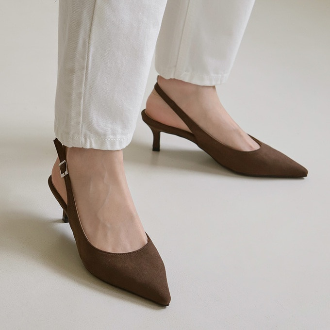 [SAPPUN] Feria Suede Stiletto Slingback heel (5cm) | Shopee Philippines