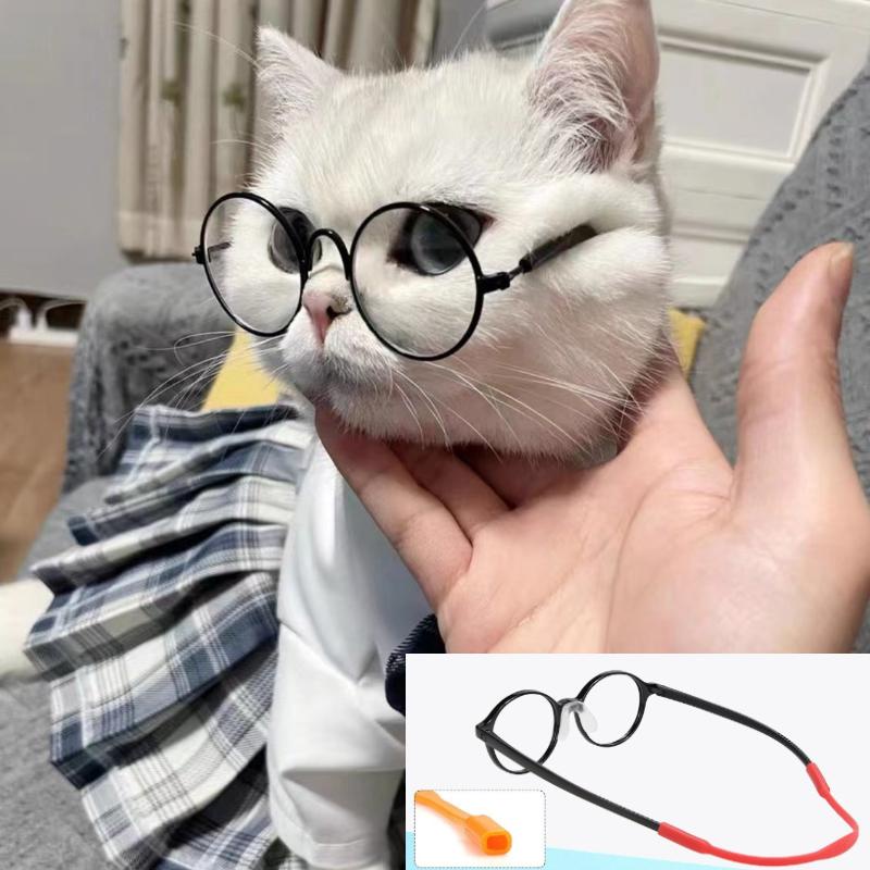 Pet Glasses Rope Fixed Cat Sunglasses Photography 17cm Pet Sunglasses ...
