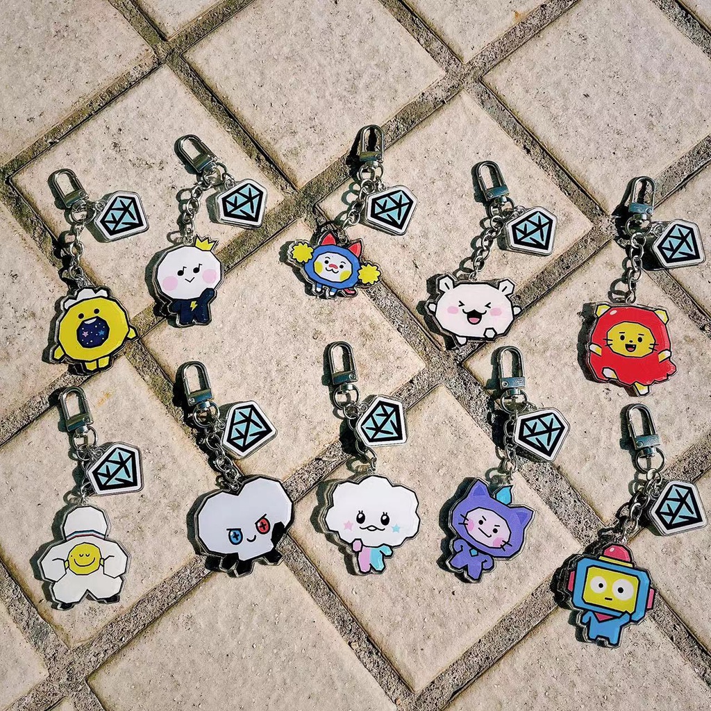 Kpop TREASURE Cute Cartoon Characters TRUZ Keychains Acrylic Double ...
