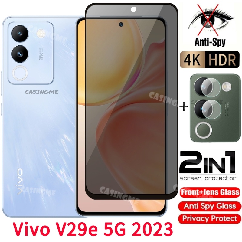 Vivo V29e 5G 2023 Private Tempered Glass Anti-Spy Full Cover Screen Protector Anti Peek Privacy ...