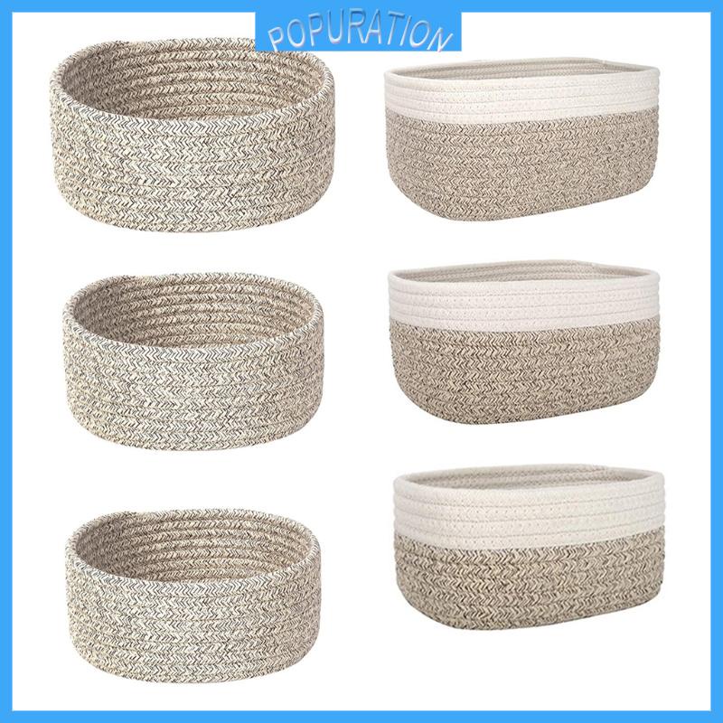 POP Handwoven Cotton Rope Food Storage Severing Tray for Breakfast ...