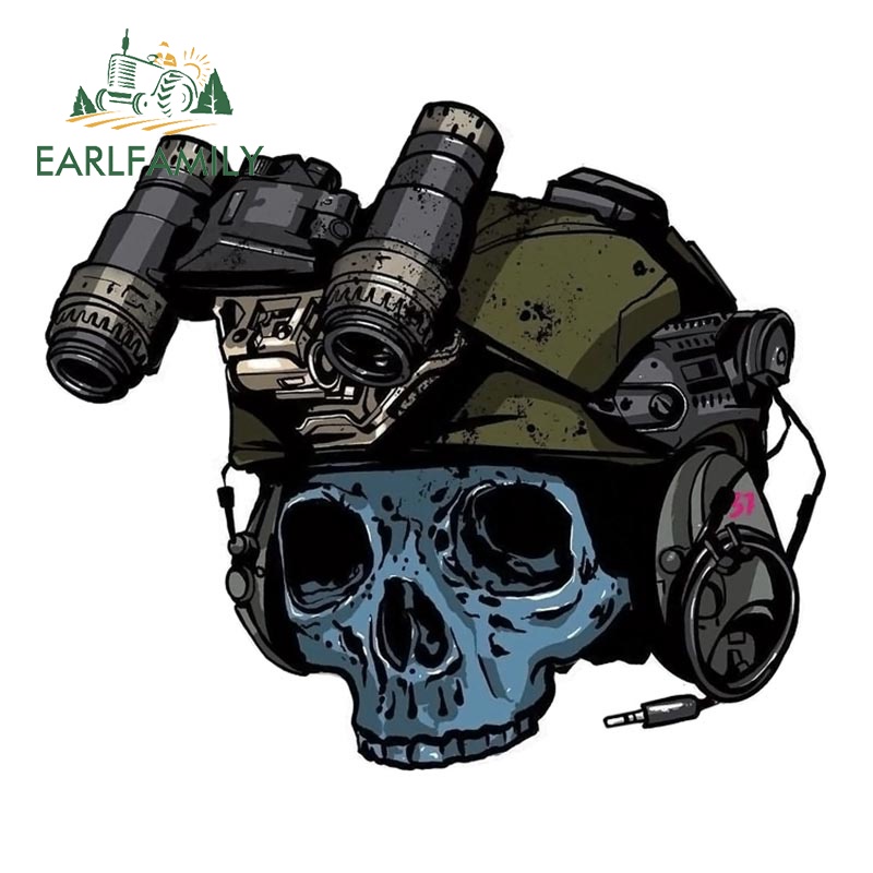 EARLFAMILY 13cm x 10cm The Pilot Skull Military Car Sticker Special ...