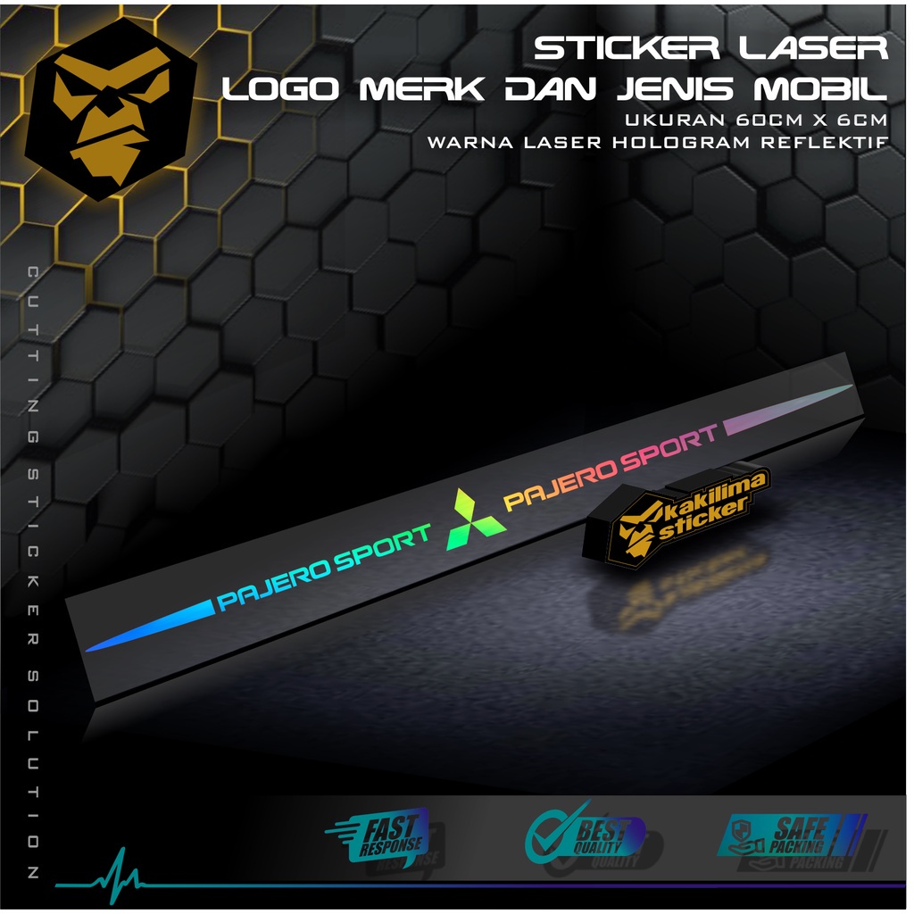 Car Laser Sticker. Laser Sticker Logo Brand And Type Of Mitsubishi ...