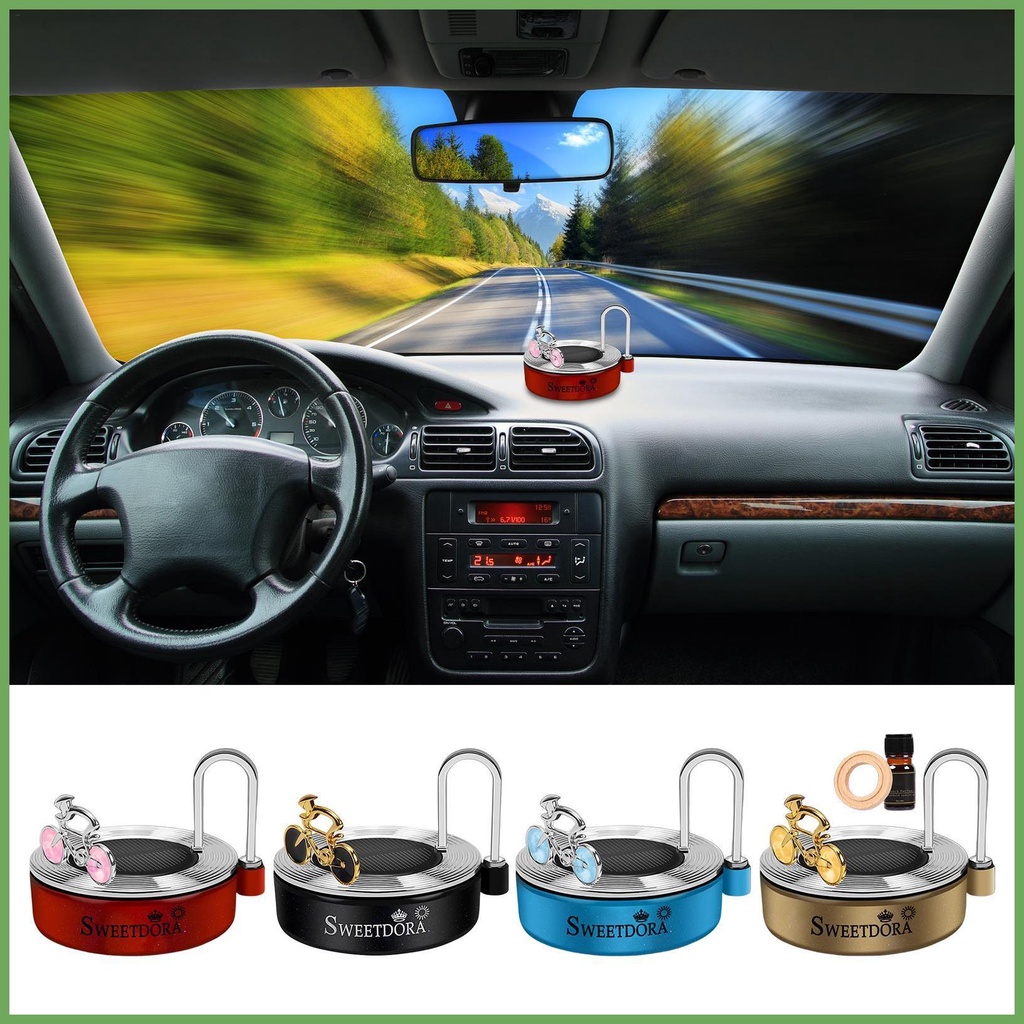 Solar Rotating Car Air Freshener Auto Solar Rotating Dashboard Track Bike Air Freshener Energy ...