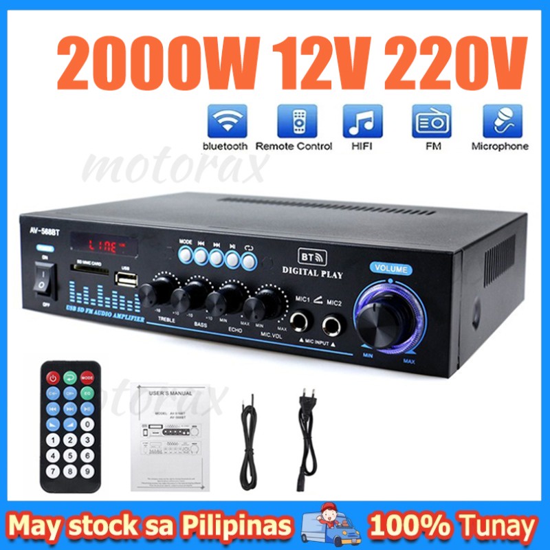 220V 2000W 2-channel D-level HIFI Bluetooth power amplifier Car Home ...