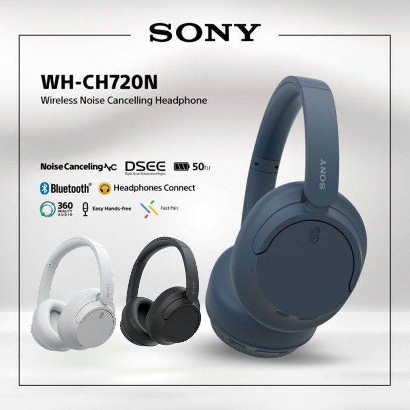 Sony WH-CH720N Over-Ear Wireless Bluetooth Noise Cancelling Headphones ...
