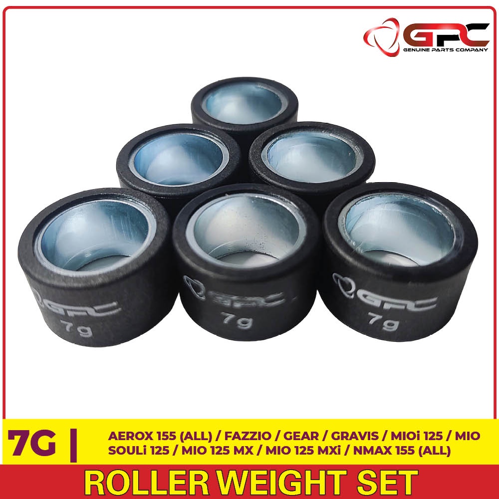 GPC AEROX, FAZZIO, GEAR, GRAVIS, MIOi 125, MIO SOULi 125, NMAX Flyball / Roller Weights [7G-13G ...